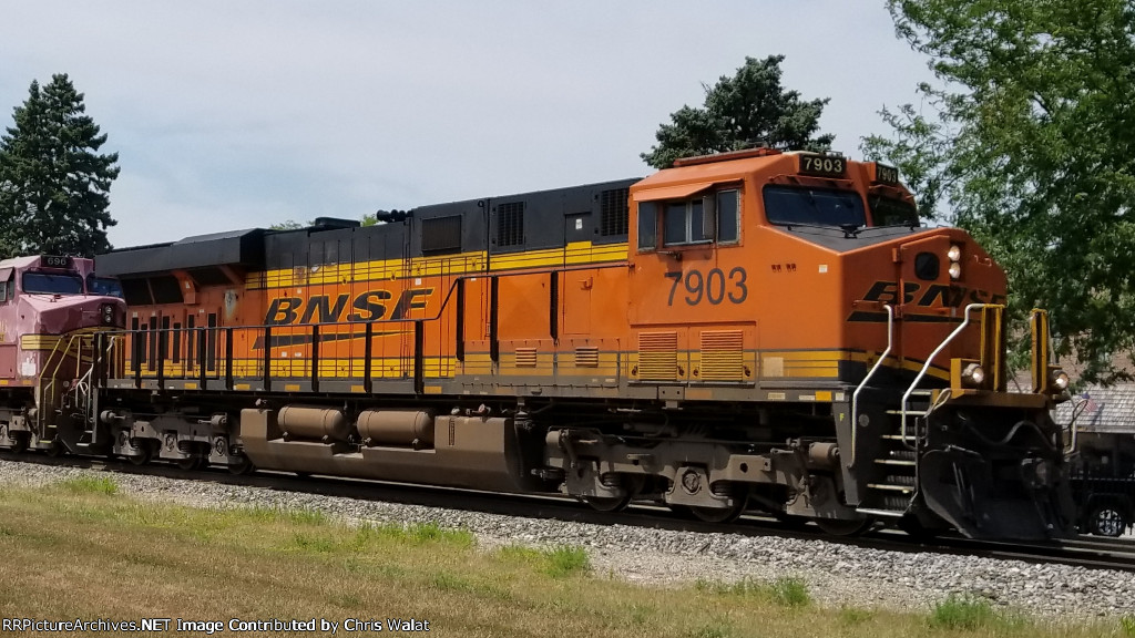 BNSF #7903 leads a east bound manifest.